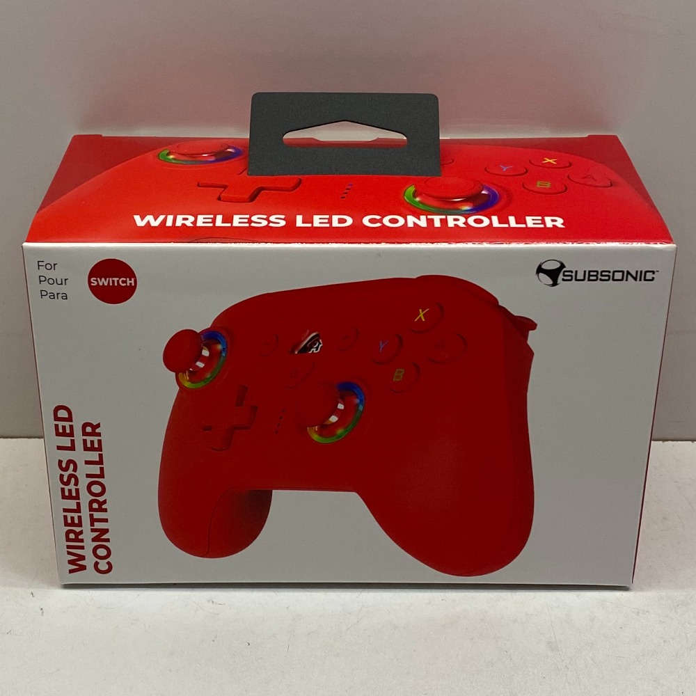 New Subsonic Wireless LED Controller for Nintendo Switch in Red - Own4Less